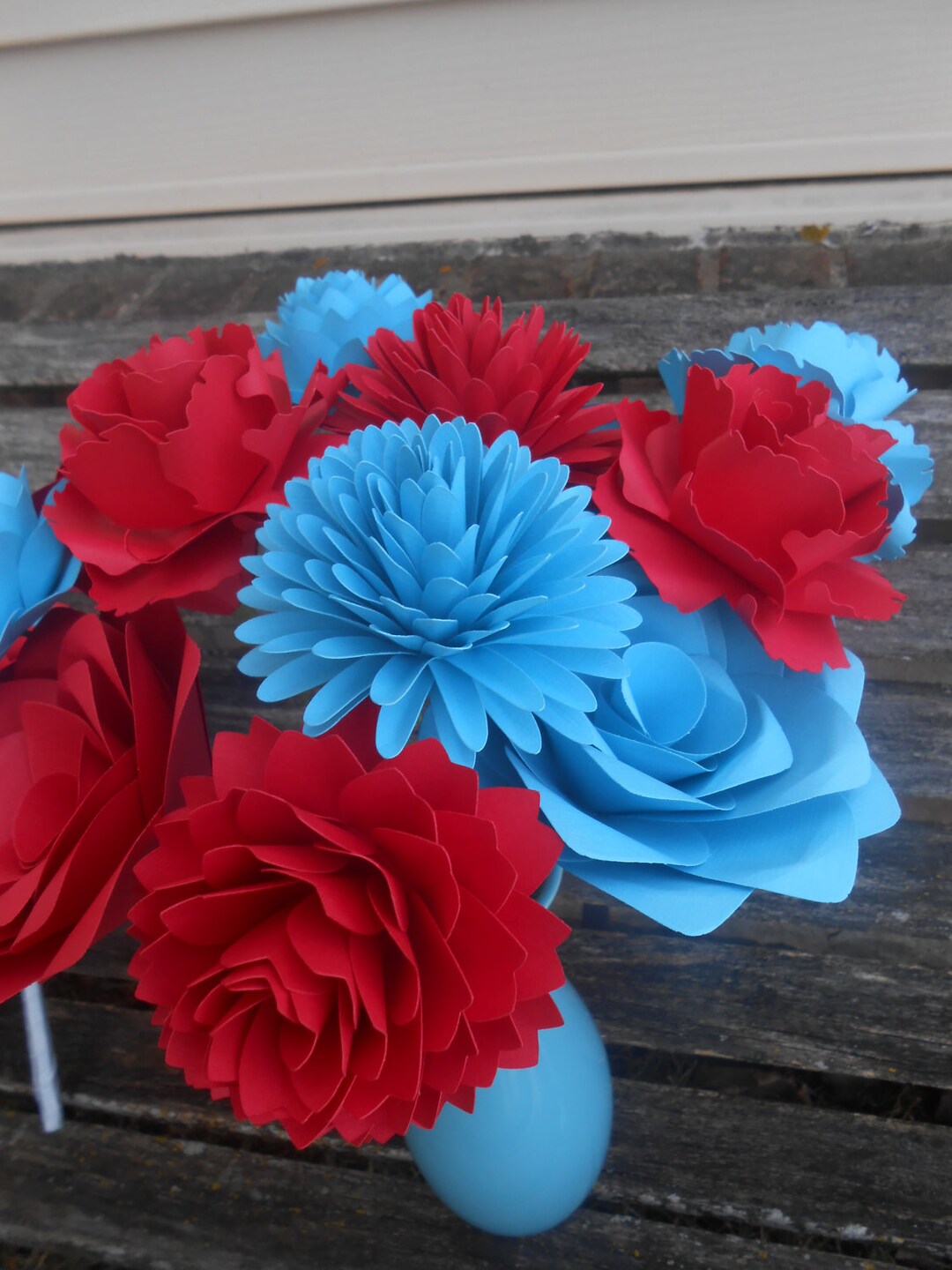 Custom Paper Flower Bouquet. CHOOSE YOUR COLORS. Centerpiece, Wedding ...