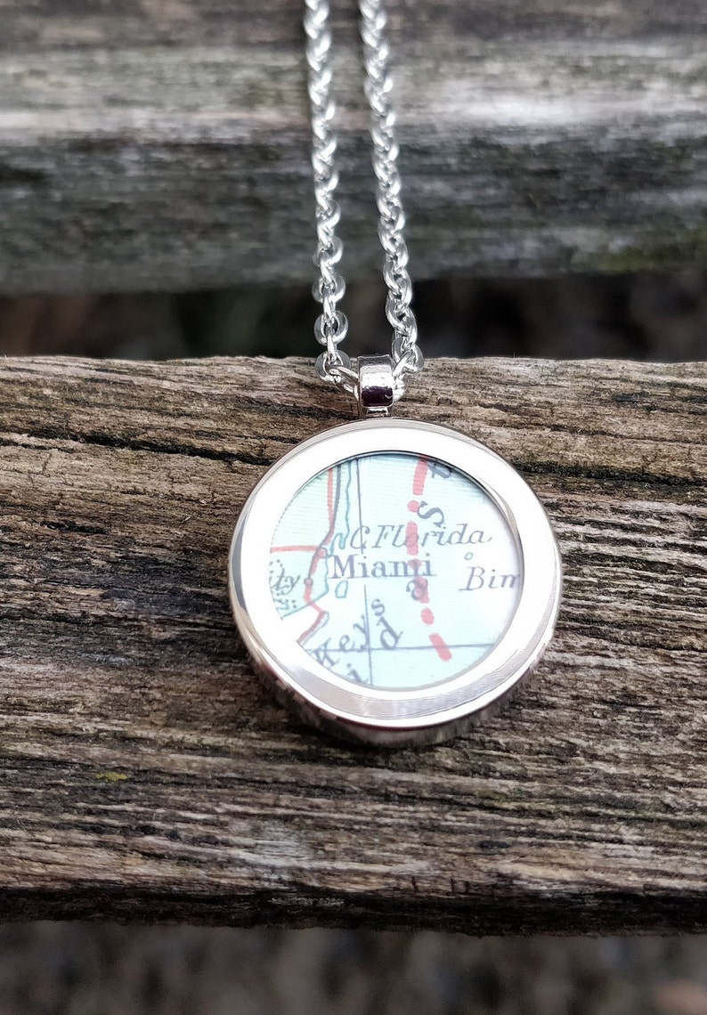 Custom Map Necklace. Anniversary, Birthday, Bridesmaid Gift, Mom ...