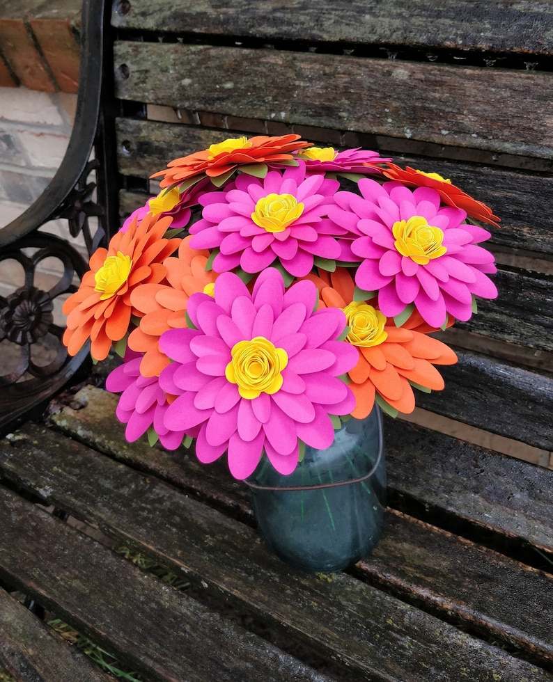 Gerber Daisy Paper Flower Bouquet. CHOOSE YOUR COLORS. - Etsy
