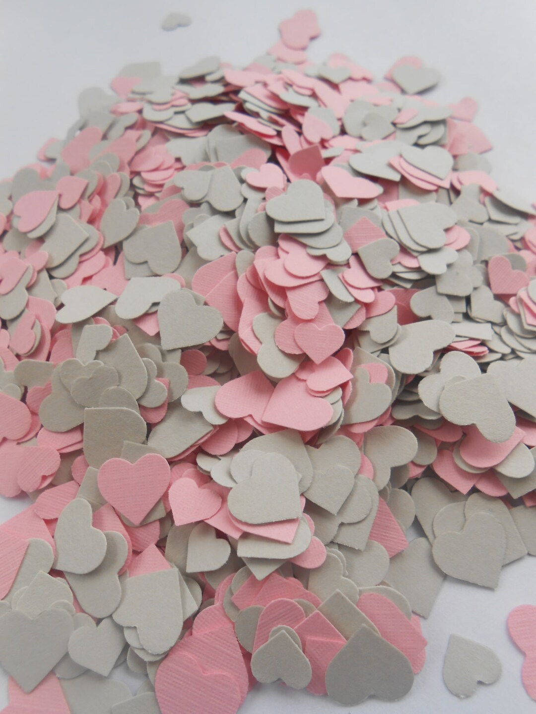 Over 2000 Mini Confetti Hearts. Light Grey & Pink Mix. Wedding, Party ...