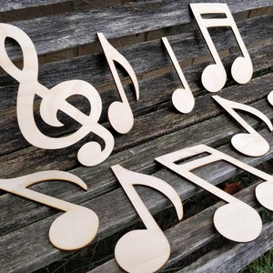 10 Music Notes, Wood. CHOOSE YOUR SIZE. Decoration, Music, Teacher ...