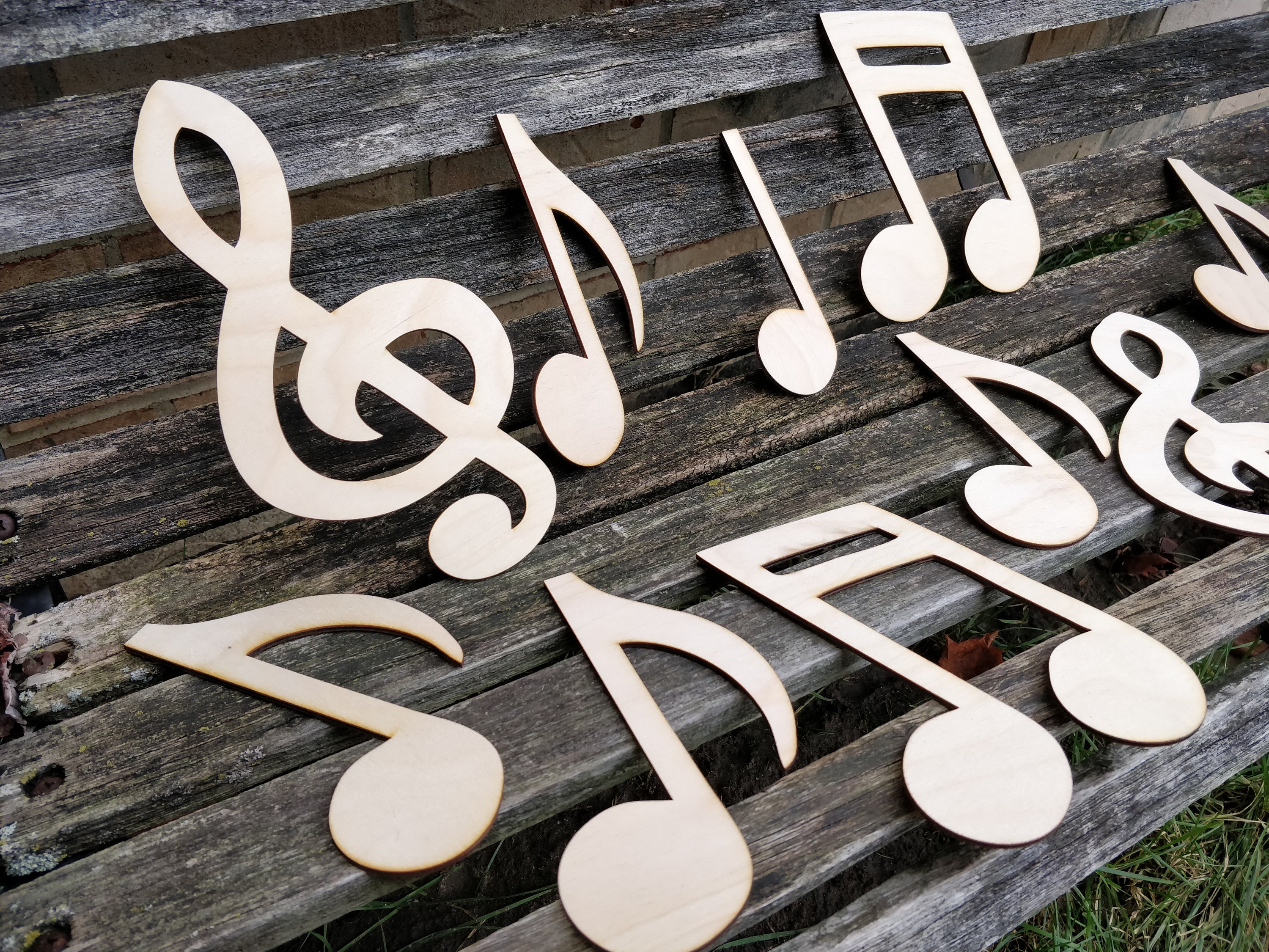 10 Music Notes Wood. CHOOSE YOUR SIZE. Decoration Music - Etsy