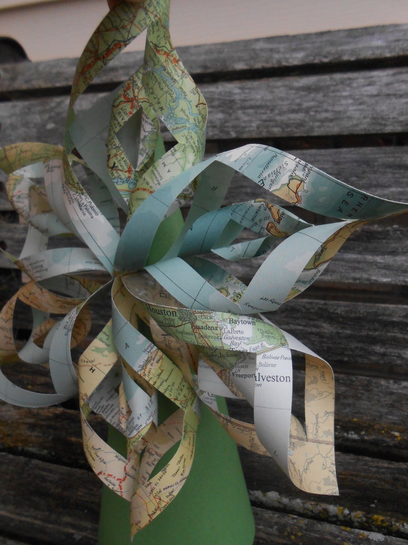 VINTAGE MAP Christmas Tree Topper. Twisted Star Rustic - Etsy