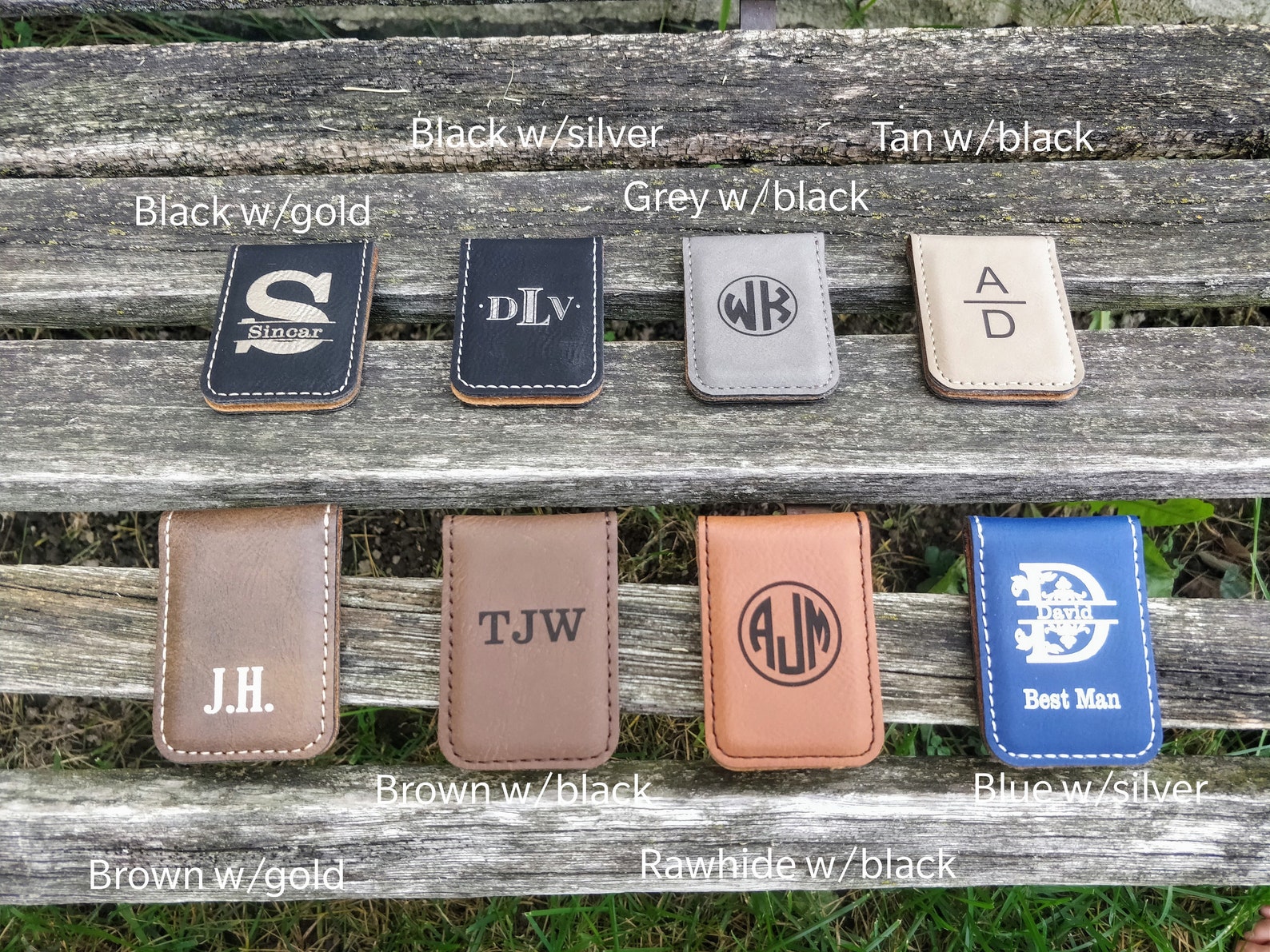 Customized Money Clip. Leather Laser Engraved. Wedding | Etsy