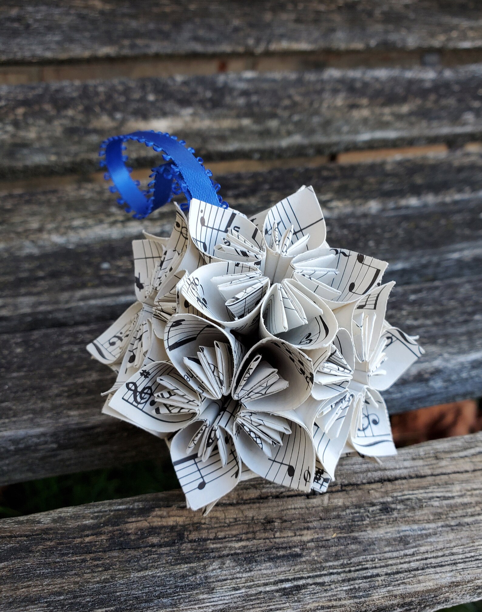 Mini Sheet Music Kusudama Ball. Christmas Ornament, Anniversary Gift ...