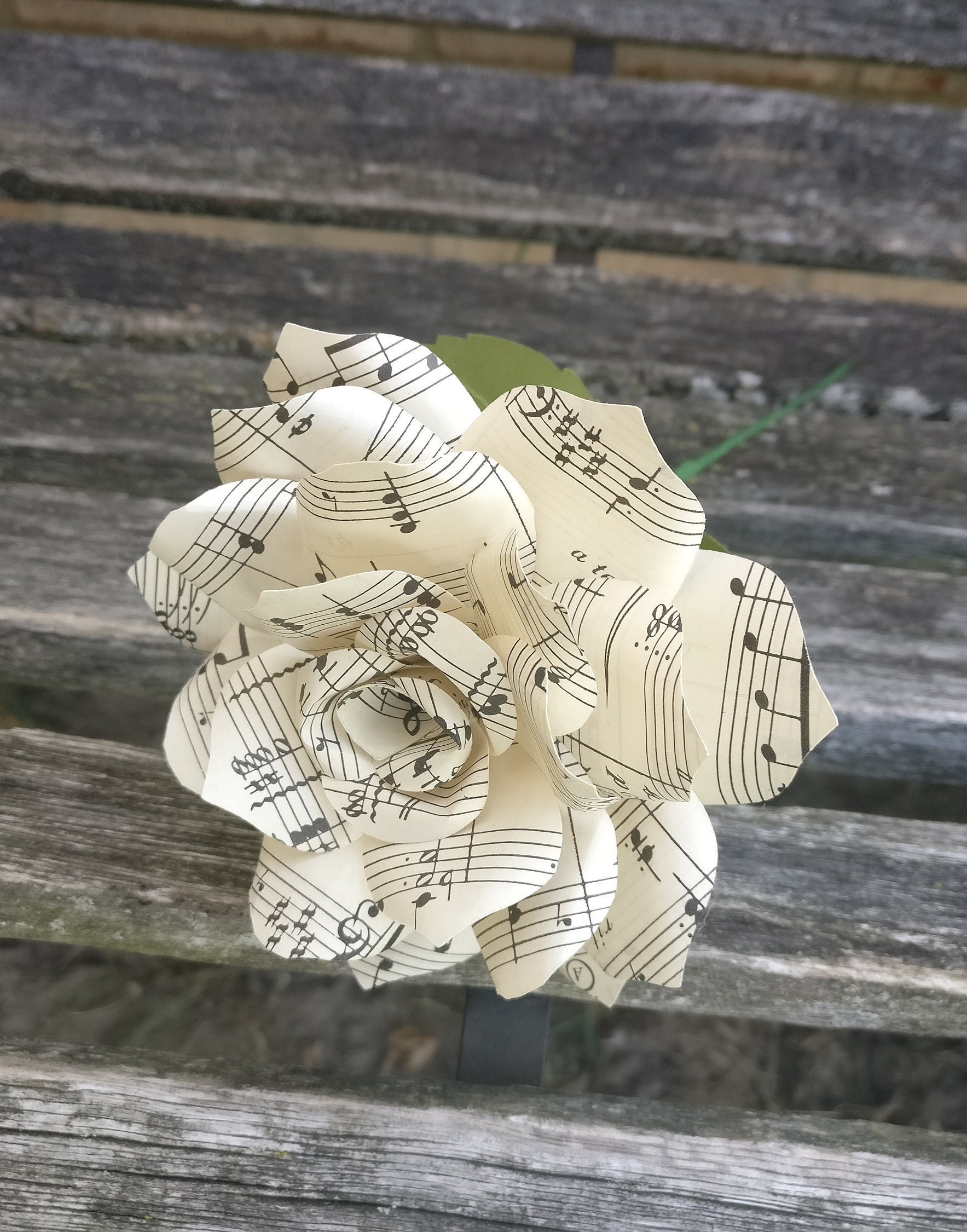 Vintage Sheet Music Rose. Valentine, Anniversary Gift, Wedding Decor ...