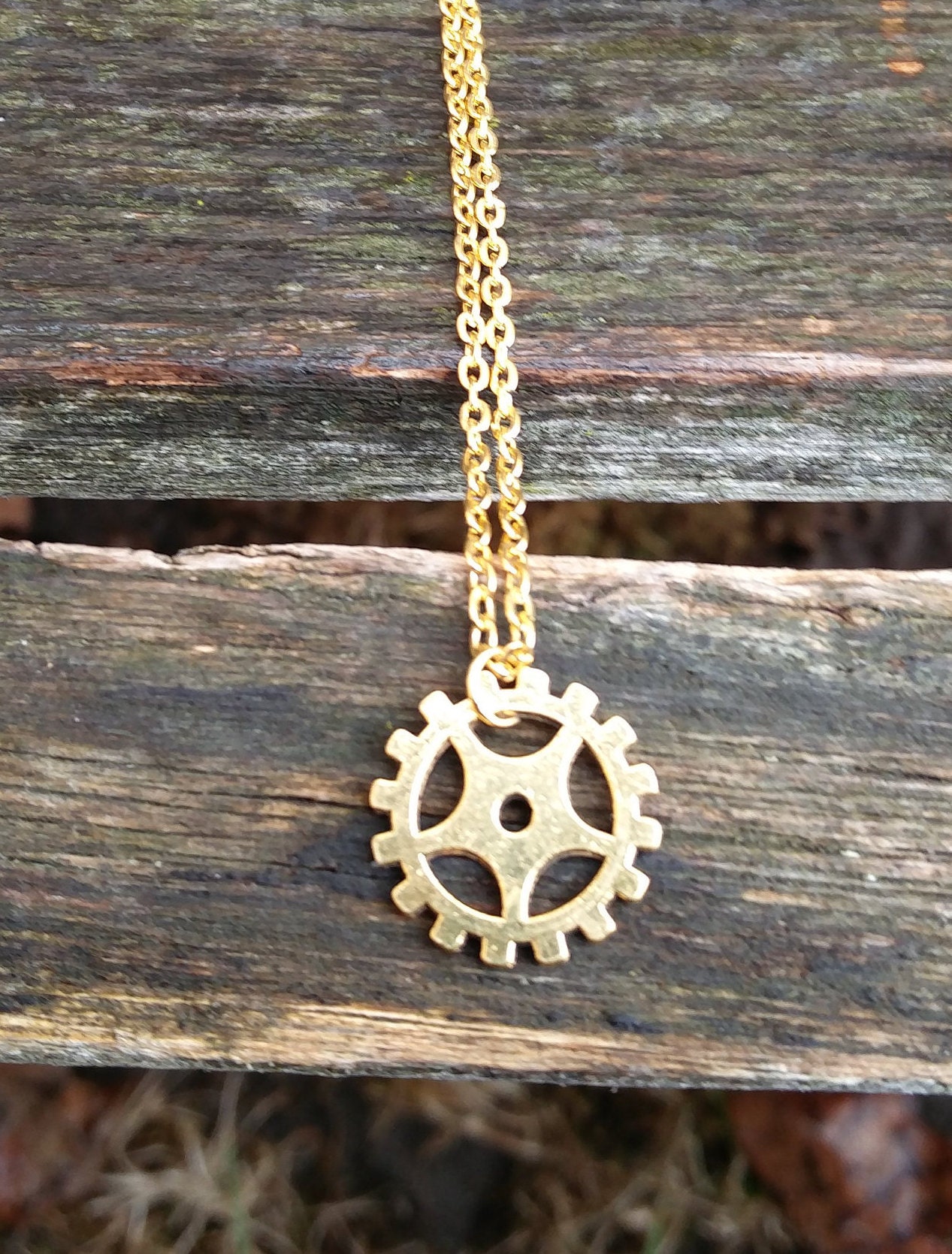 Gear Necklace. CHOOSE YOUR COLOR. Wedding Gift, Bridesmaid, Mom ...