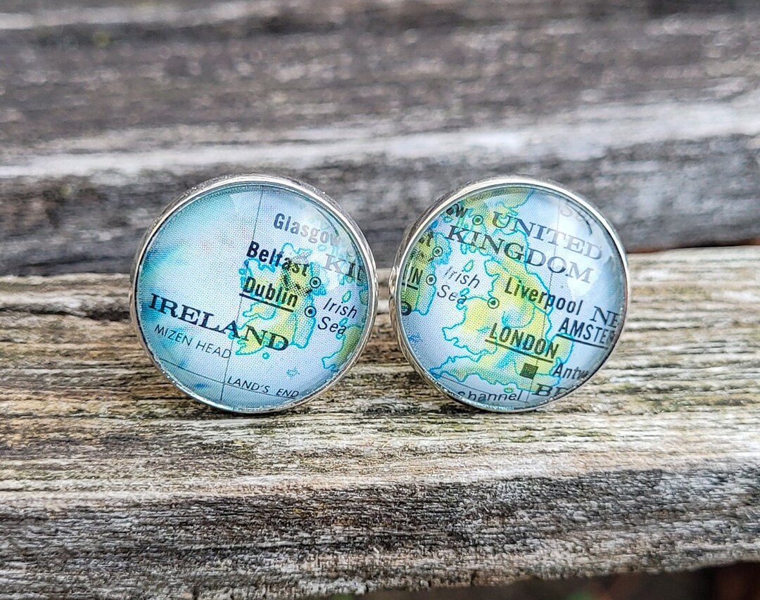 Vintage Map UK Cufflinks. Ireland, Scotland, England, Wales. Unique ...