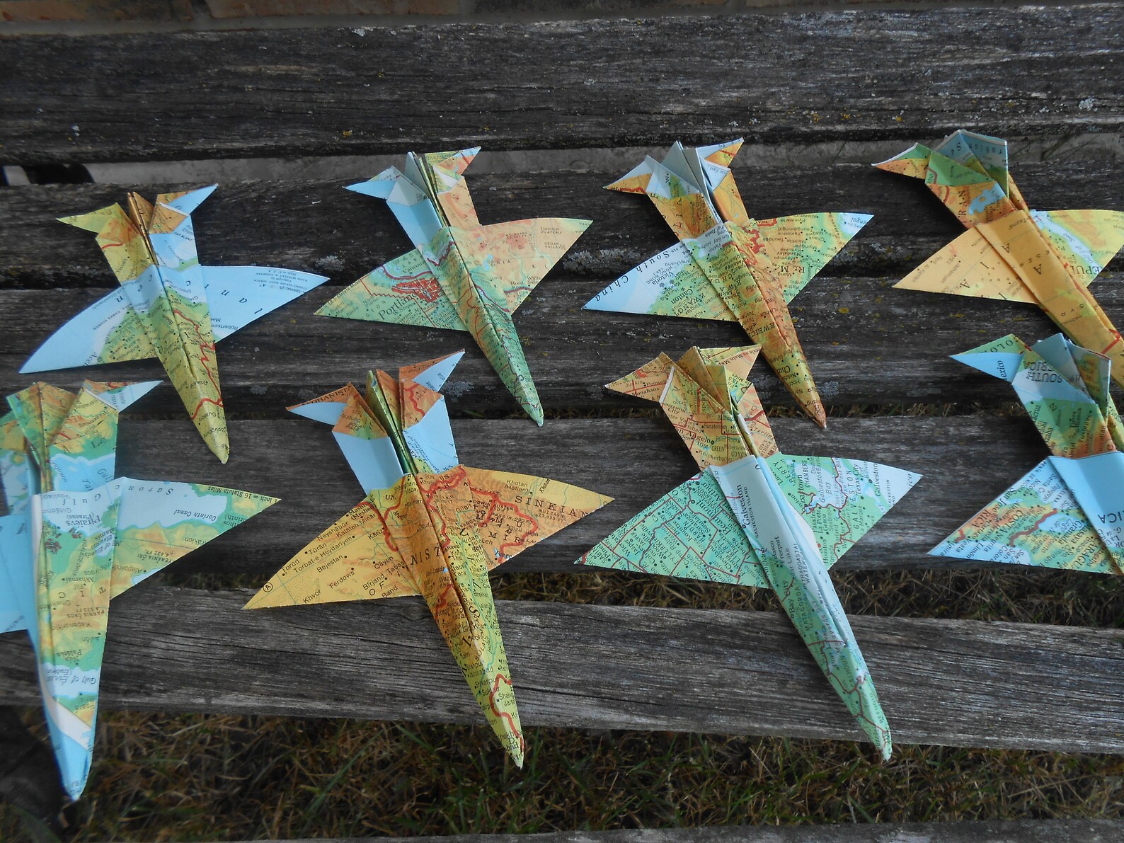 Vintage Map Paper Airplanes. CHOOSE YOUR PLANES. Escort Cards, Wedding ...