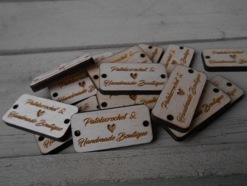 50 "your Logo" Tags. Custom Store Tags. Laser Engraved Wood. Custom ...