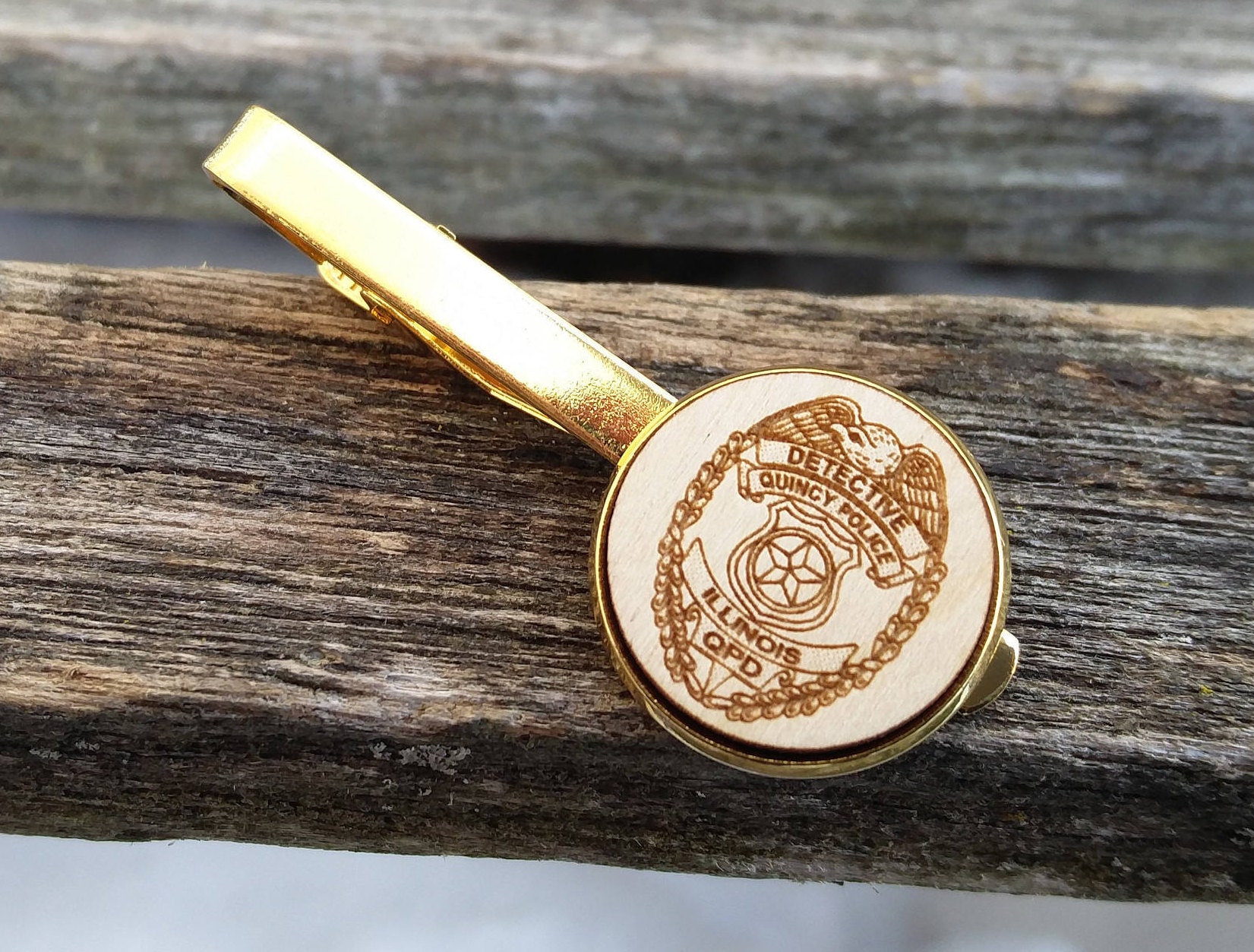 Police Tie Clip. CHOOSE CITY or STATE ! Laser Engraved. Wedding, Men's ...