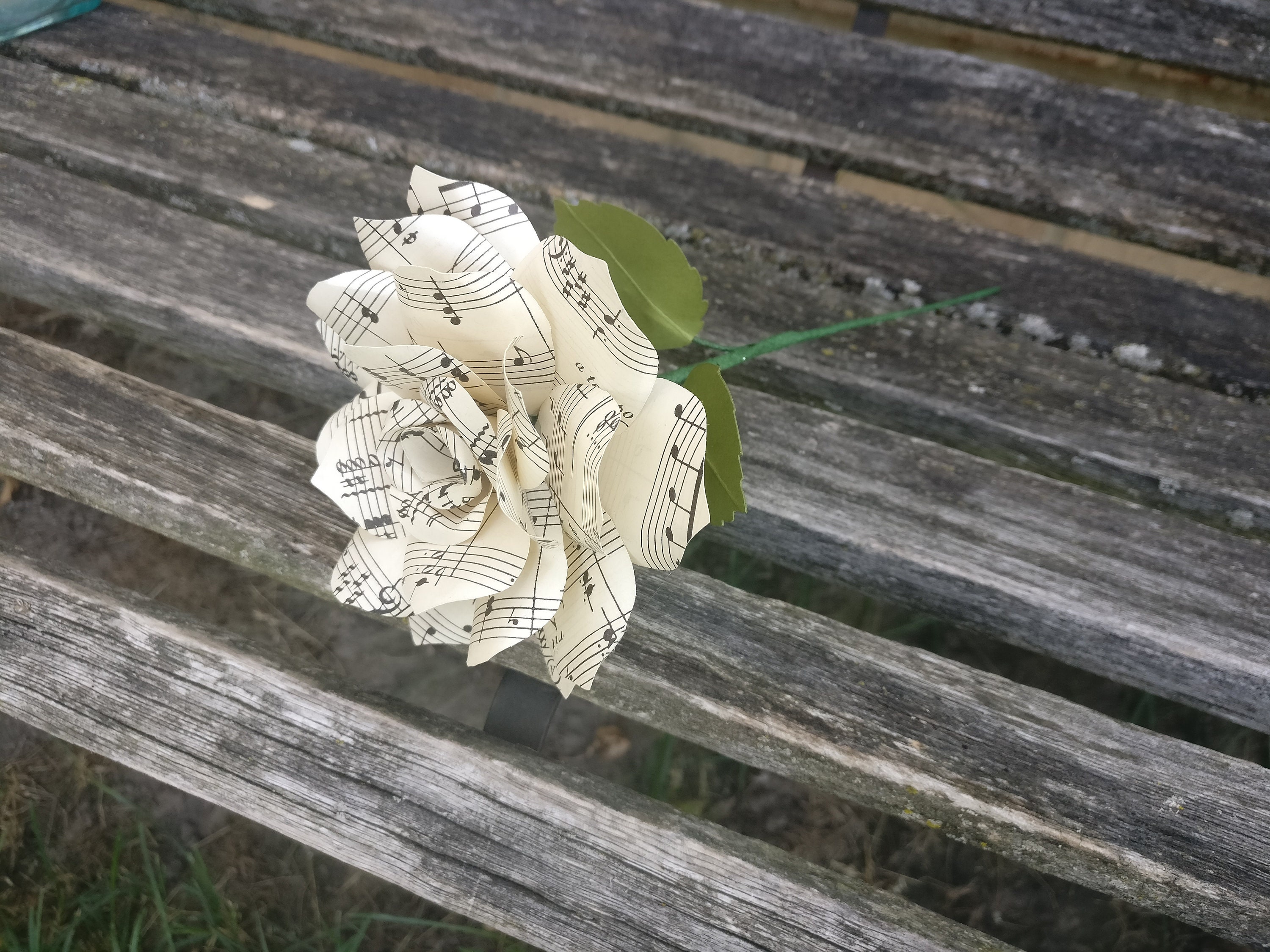 Vintage Sheet Music Rose. Valentine, Anniversary Gift, Wedding Decor ...