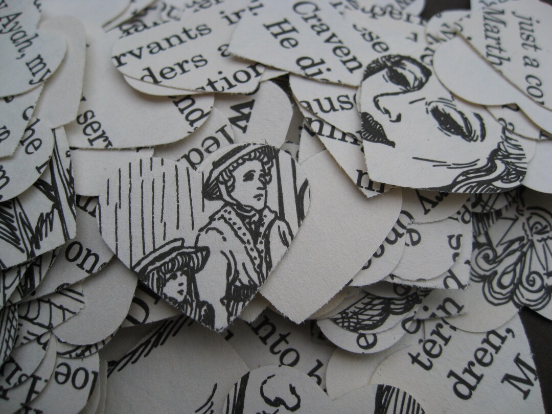 1000 Secret Garden Book Confetti Hearts. 1 Inch. Wedding Confetti, Book ...