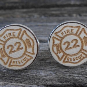 PERSONALIZED Firefighter Cufflinks. Laser Engraved. Wedding, Men's ...