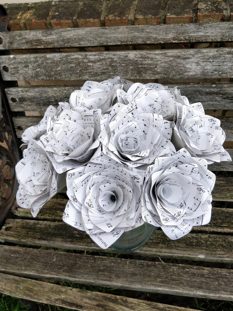 Sheet Music Roses. Bridal Anniversary Centerpiece - Etsy