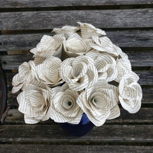 Book Rose Bouquet. First Anniversary, Weddings, Birthdays. Unique Gift ...