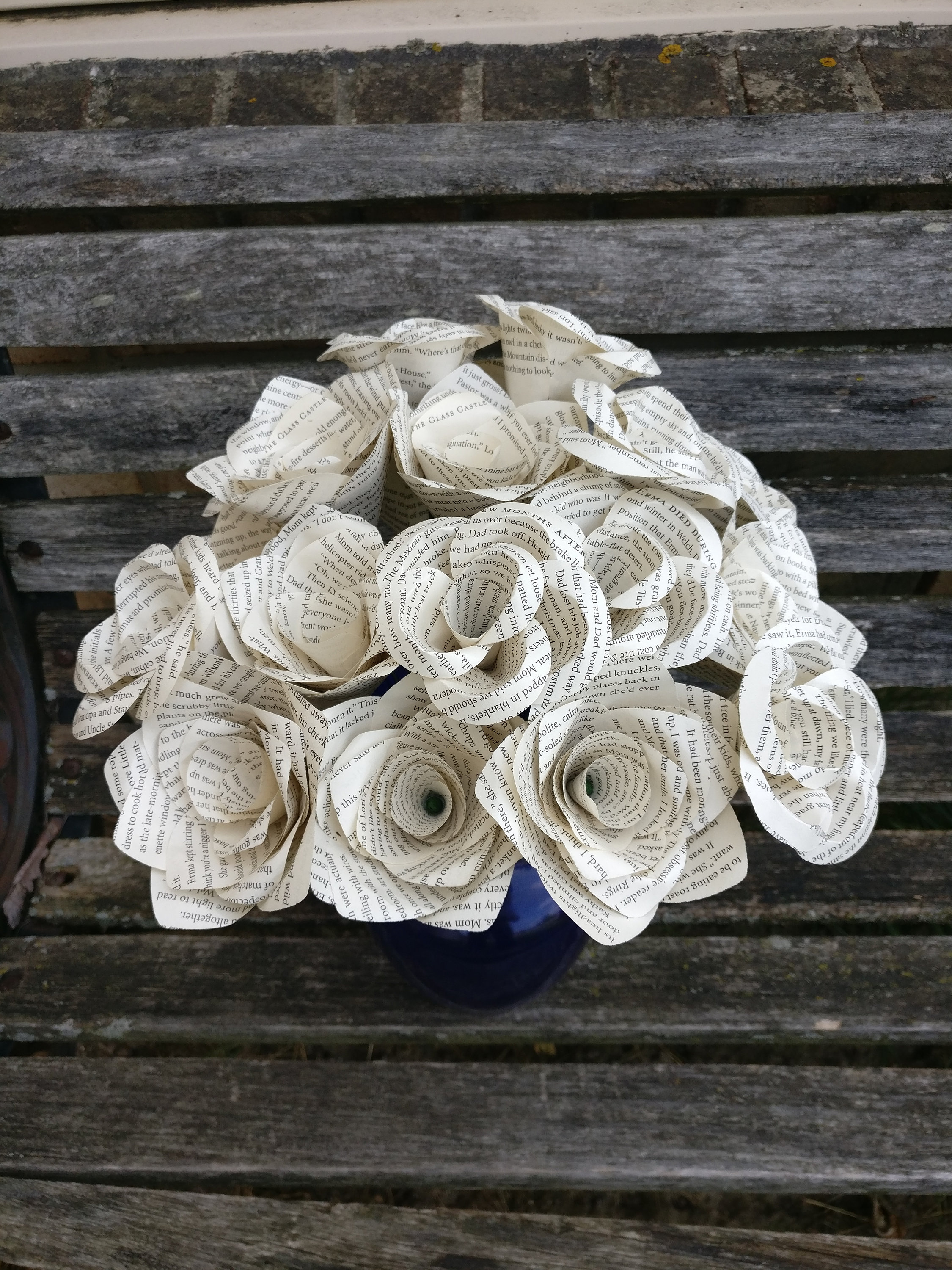 Book Rose Bouquet. First Anniversary Weddings Birthdays. | Etsy