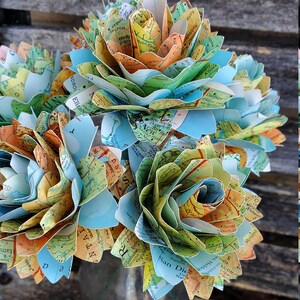 Map Flowers, Half Dozen Dahlias. Centerpiece, Wedding, Paper Flower ...
