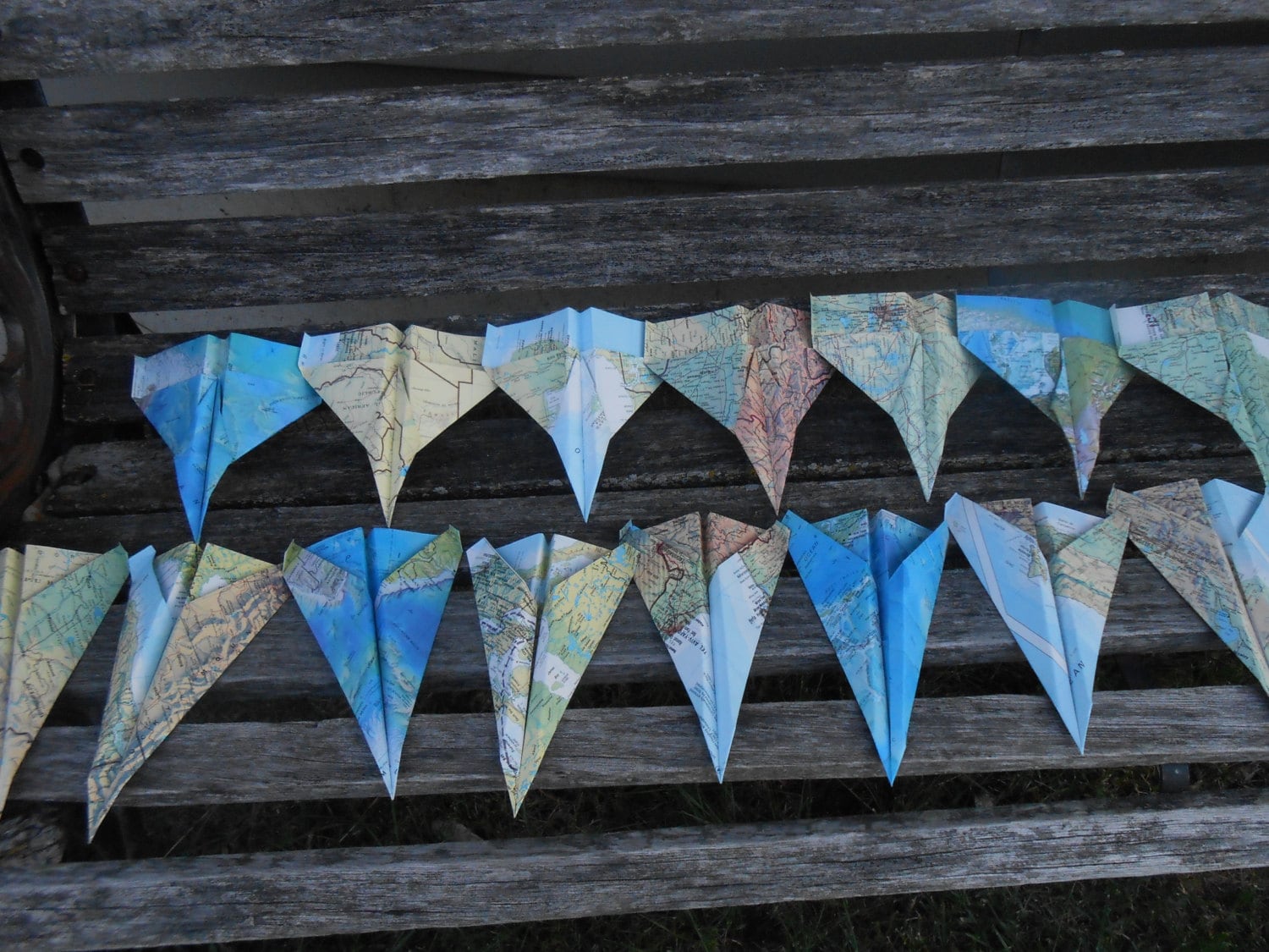 Vintage MAP Paper Airplanes. Escort Cards, Wedding Decoration, Party ...