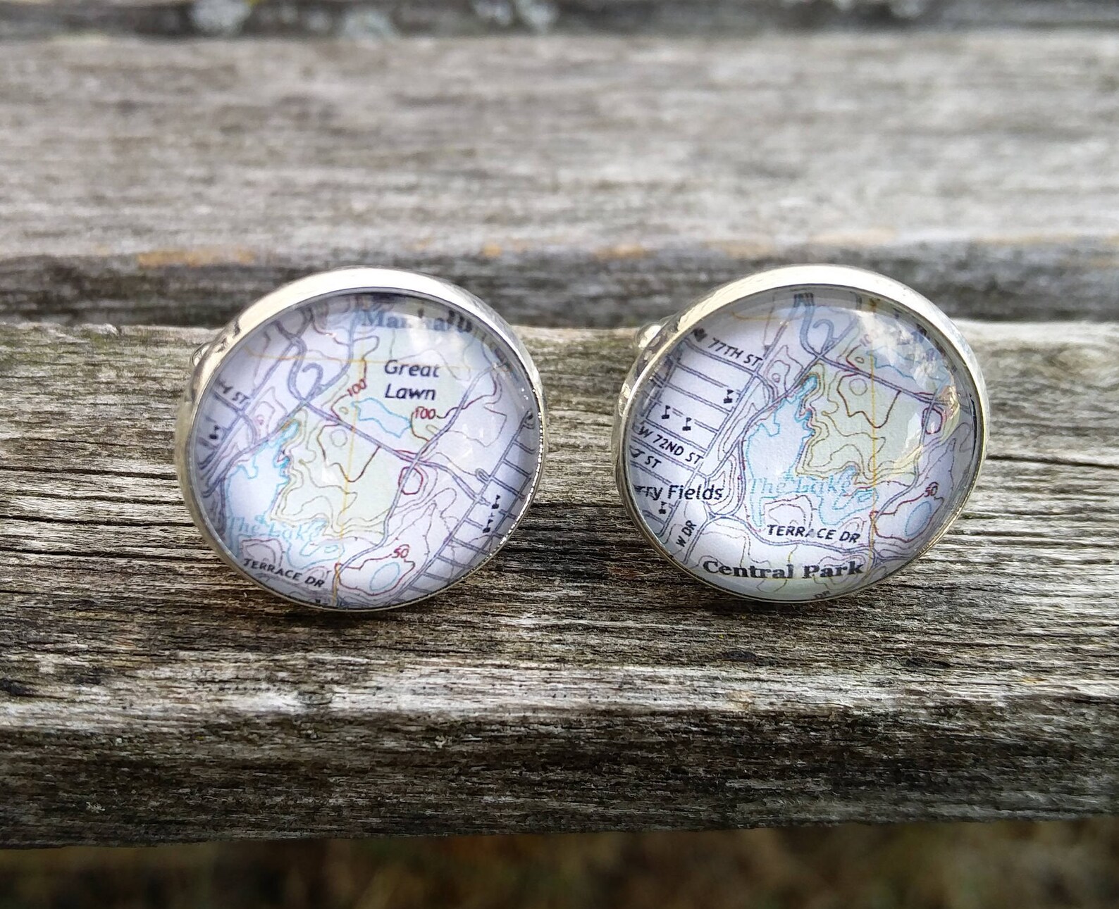 Central Park Map Cufflinks. Choose Your Location. Wedding | Etsy