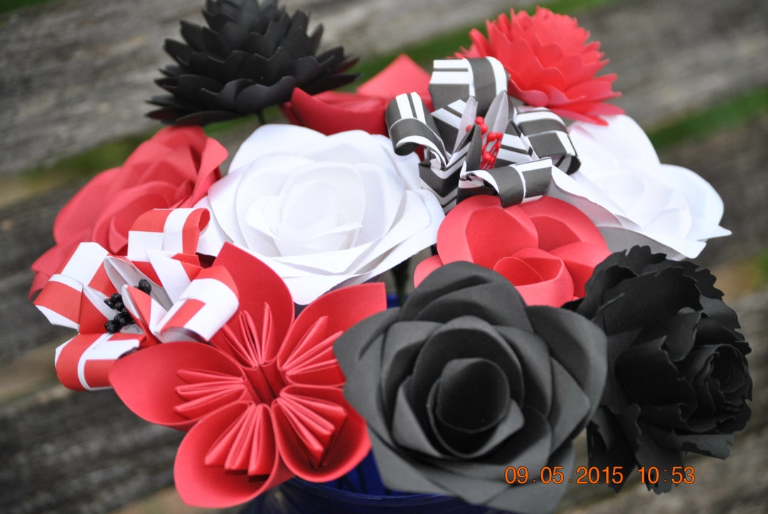 Custom Paper Flower Bouquet, CHOOSE YOUR COLORS. Wedding Decor, Party ...