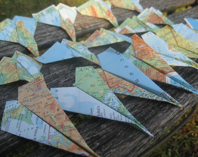 FLYING Map Paper Airplanes. Wedding Decoration Party - Etsy