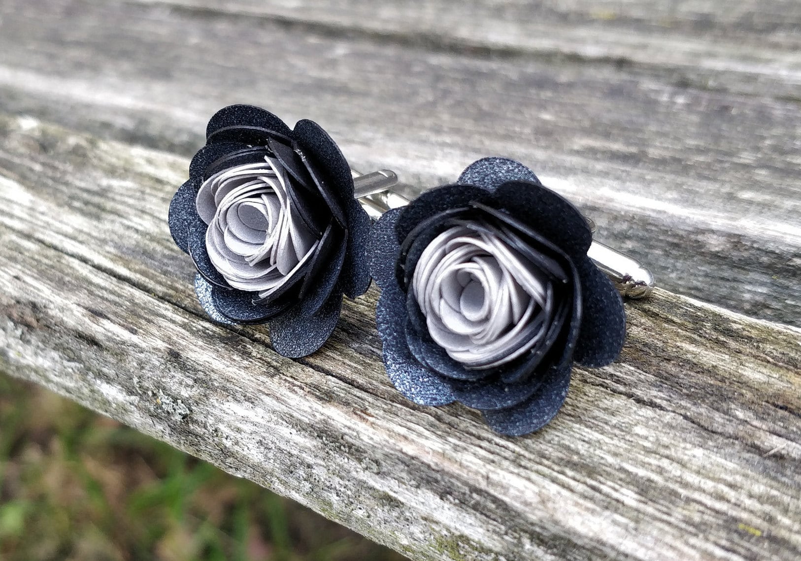 Paper Flower Cufflinks. CHOOSE YOUR COLORS Wedding Groom | Etsy
