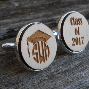 PERSONALIZED Graduation Cufflinks. Grad Gift, Monogram, Custom. Class ...