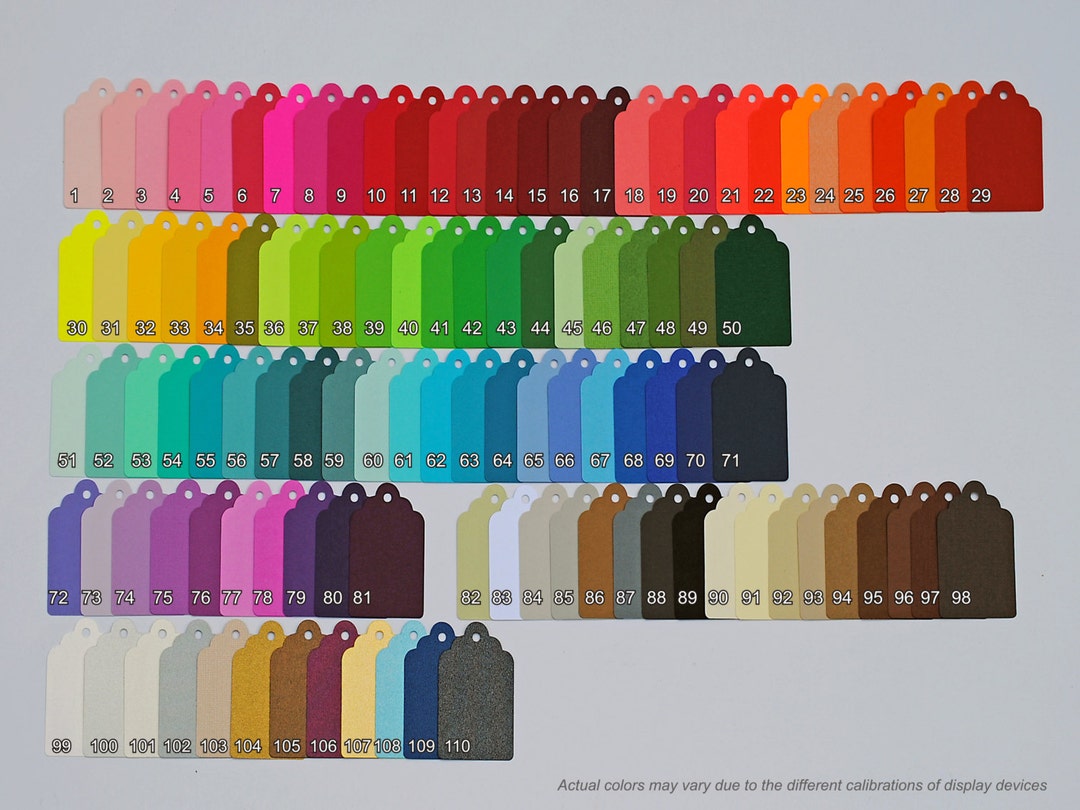 100 Scalloped Tags, CHOOSE SIZE & COLORS. Wedding, Favor, Escort Cards ...