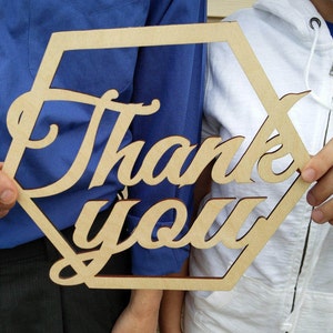 Thank You Wood Sign. Wedding Card, Decoration. Rustic. Custom ...