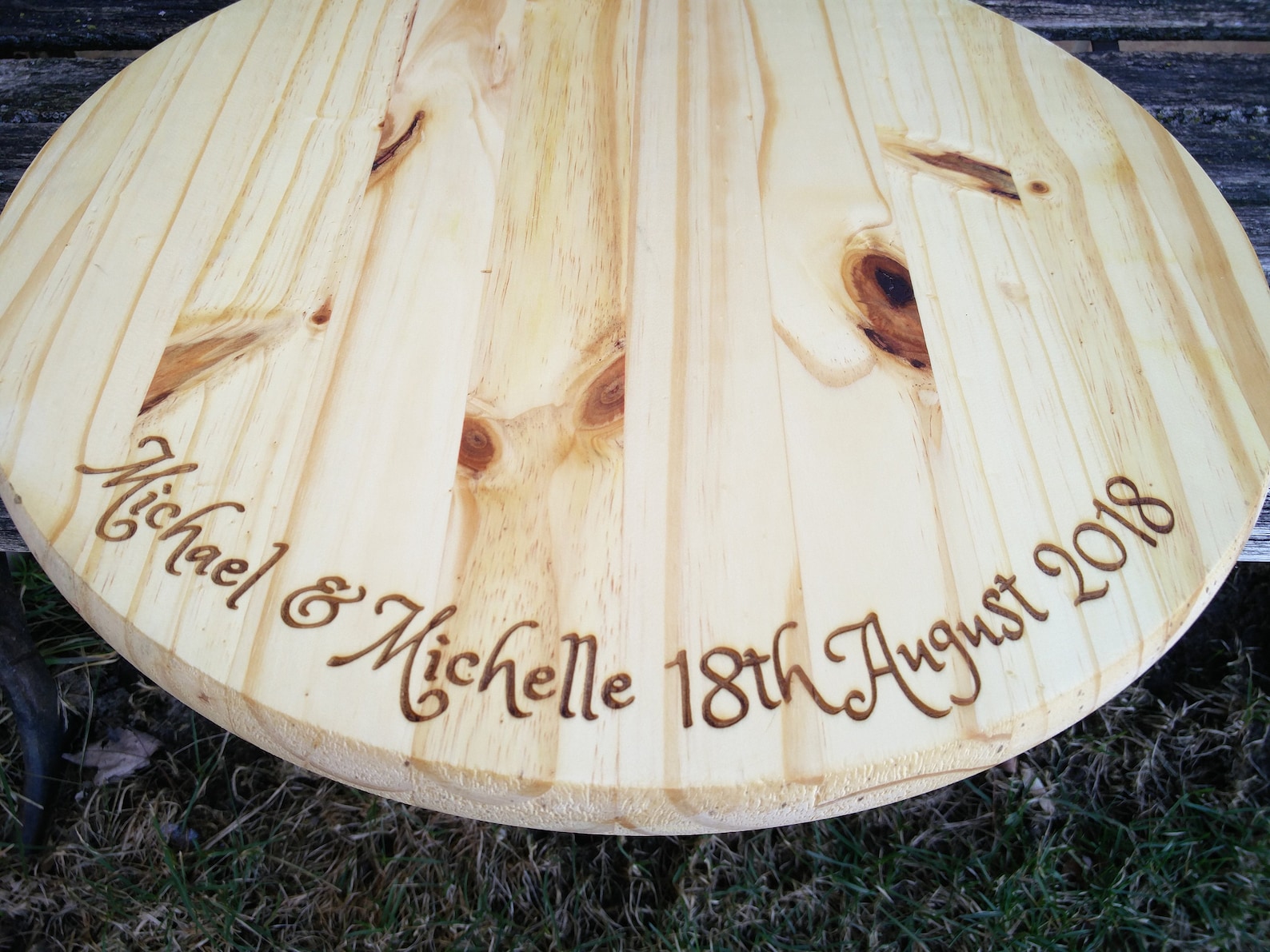 Custom Engraved Cake Stand. Large Wood Round. Wedding Shower - Etsy