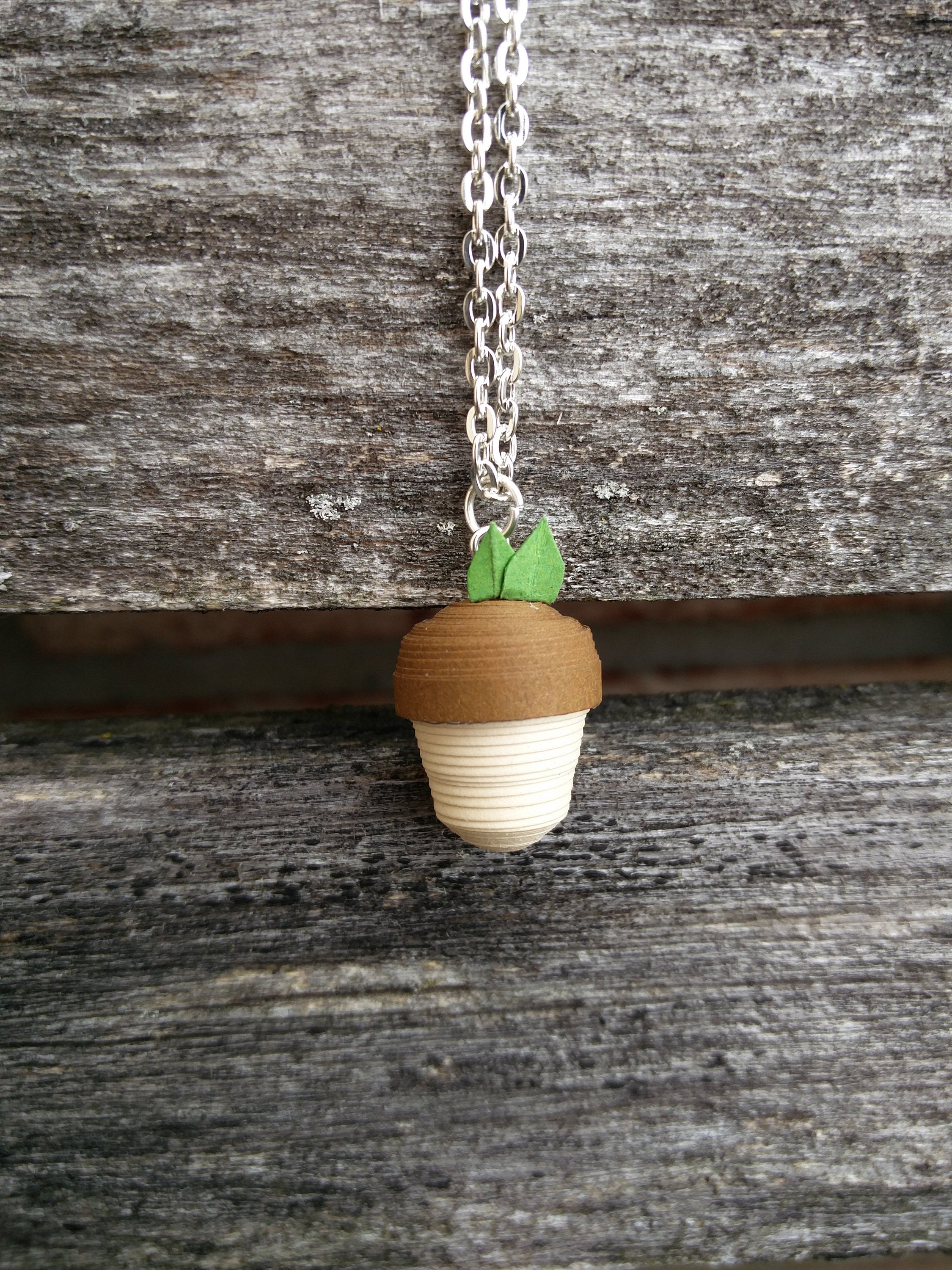 Acorn Necklace. CHOOSE YOUR COLORS. Quilling. Wedding Gift | Etsy