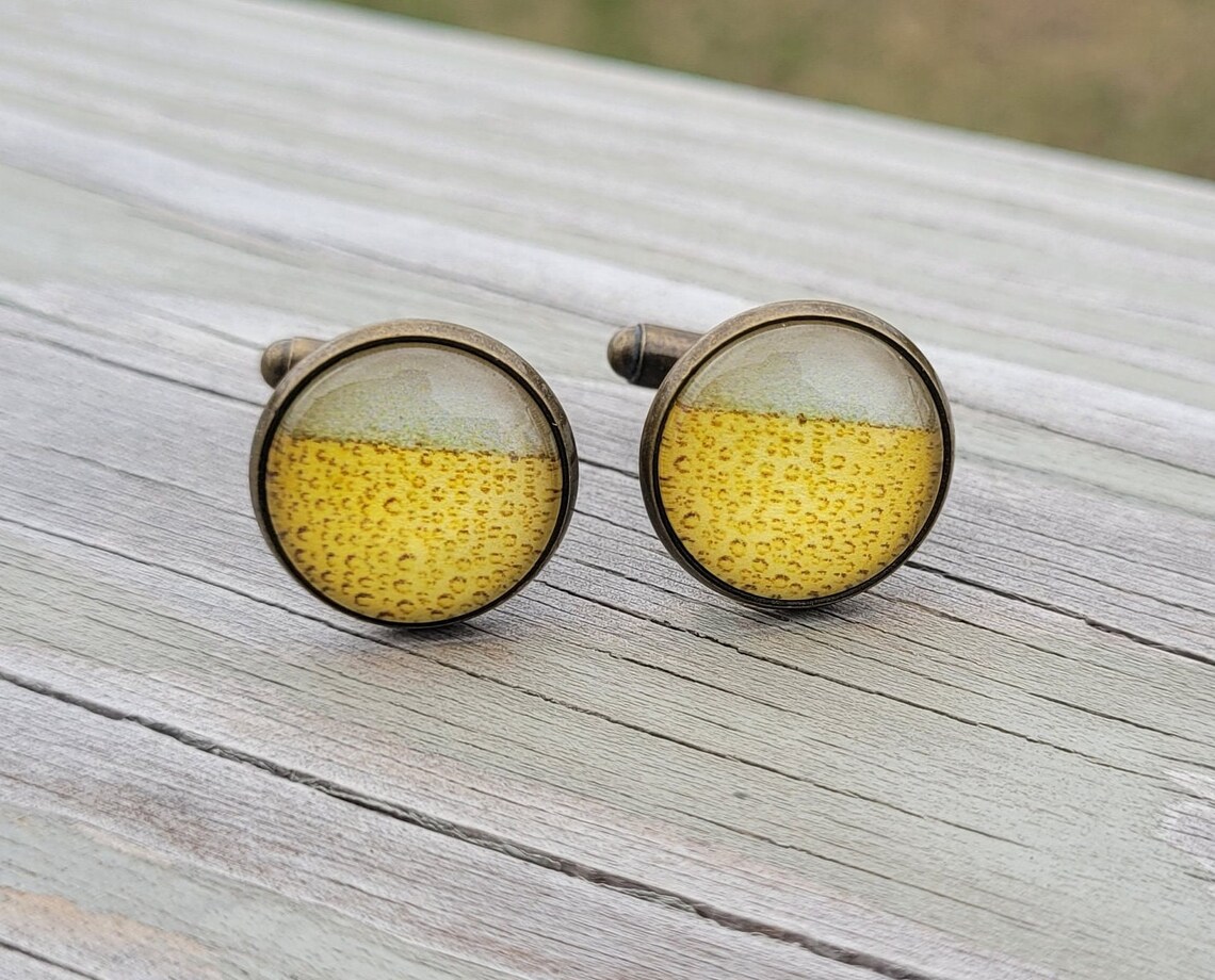 BEER Cufflinks, Ale. Wedding, Men's, Groomsmen Gift, Dad. Christmas ...