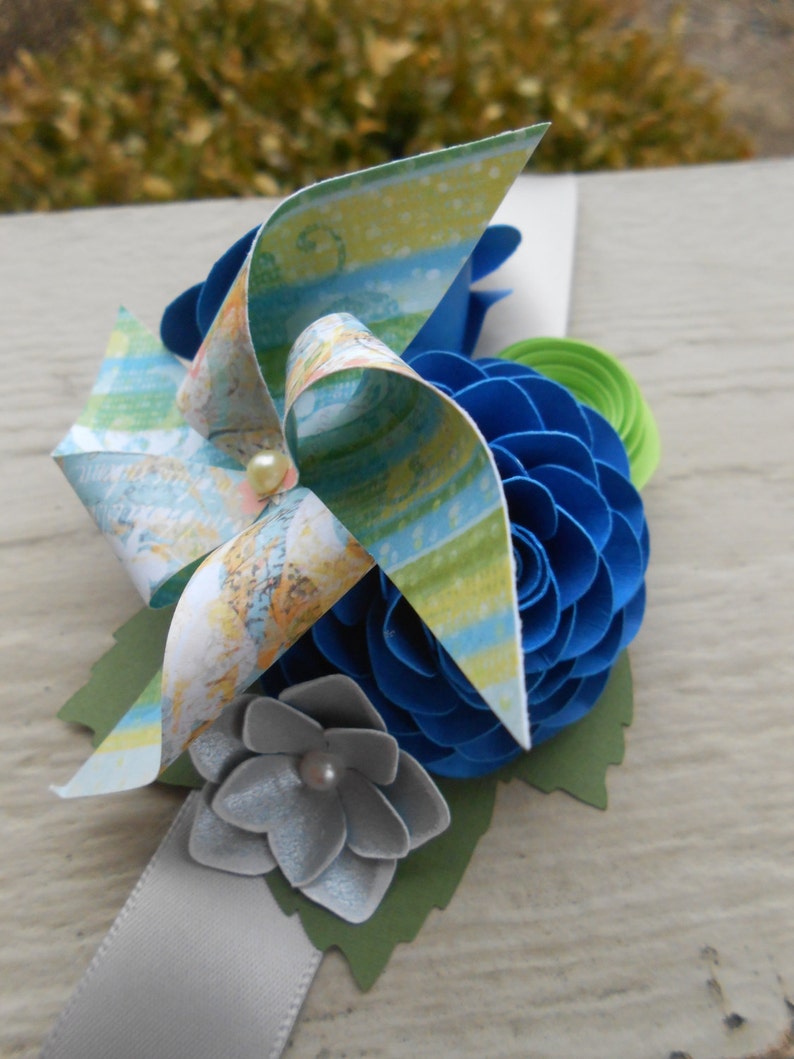 Pinwheel Custom Corsage. CHOOSE YOUR COLORS. Wrist or Pin-on. - Etsy
