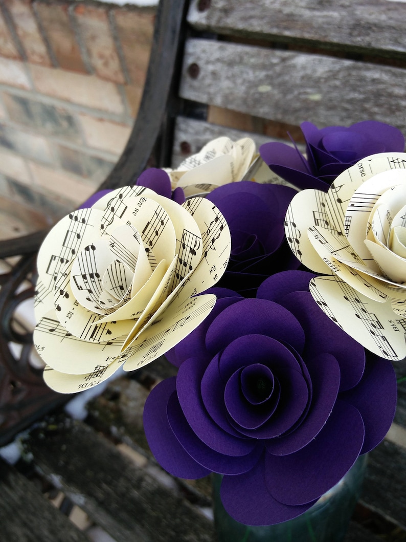 Dozen Paper Roses. CHOOSE YOUR COLORS. Wedding Bouquet, Mother's Day ...