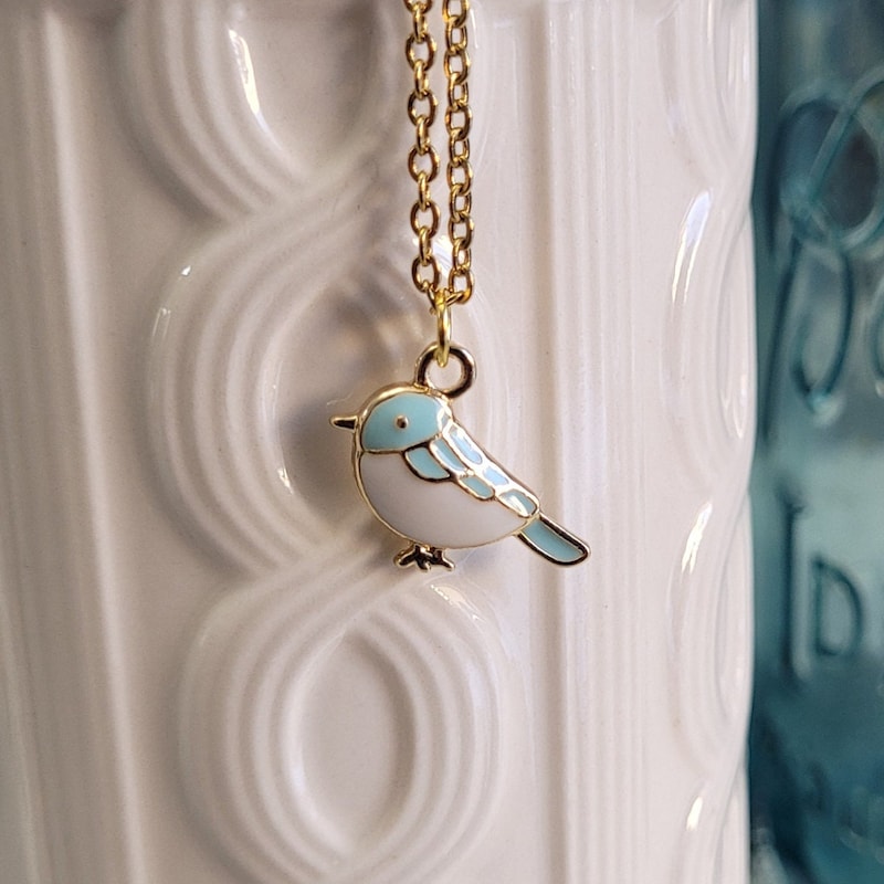 Blue Bird Necklace - Etsy