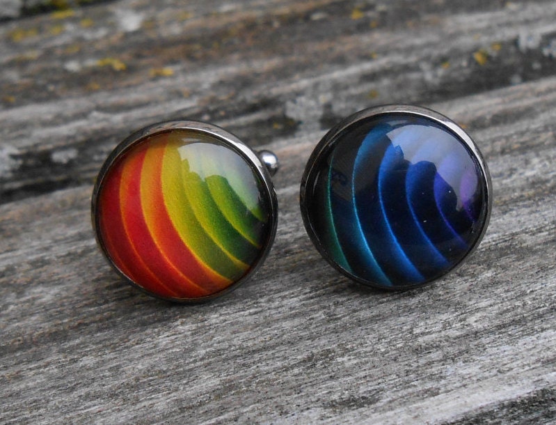Rainbow Cufflinks. Wedding Men's Christmas Gift | Etsy