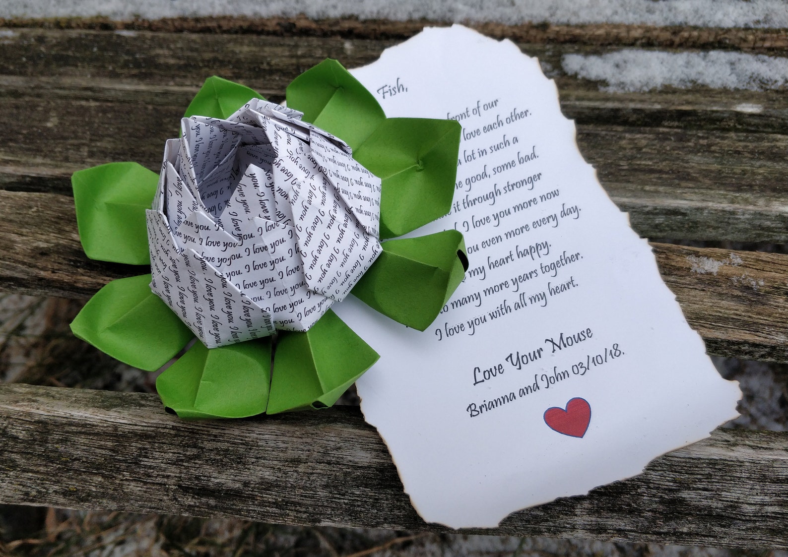 Personalized Message Lotus & Scroll. Unique Anniversary Gift - Etsy