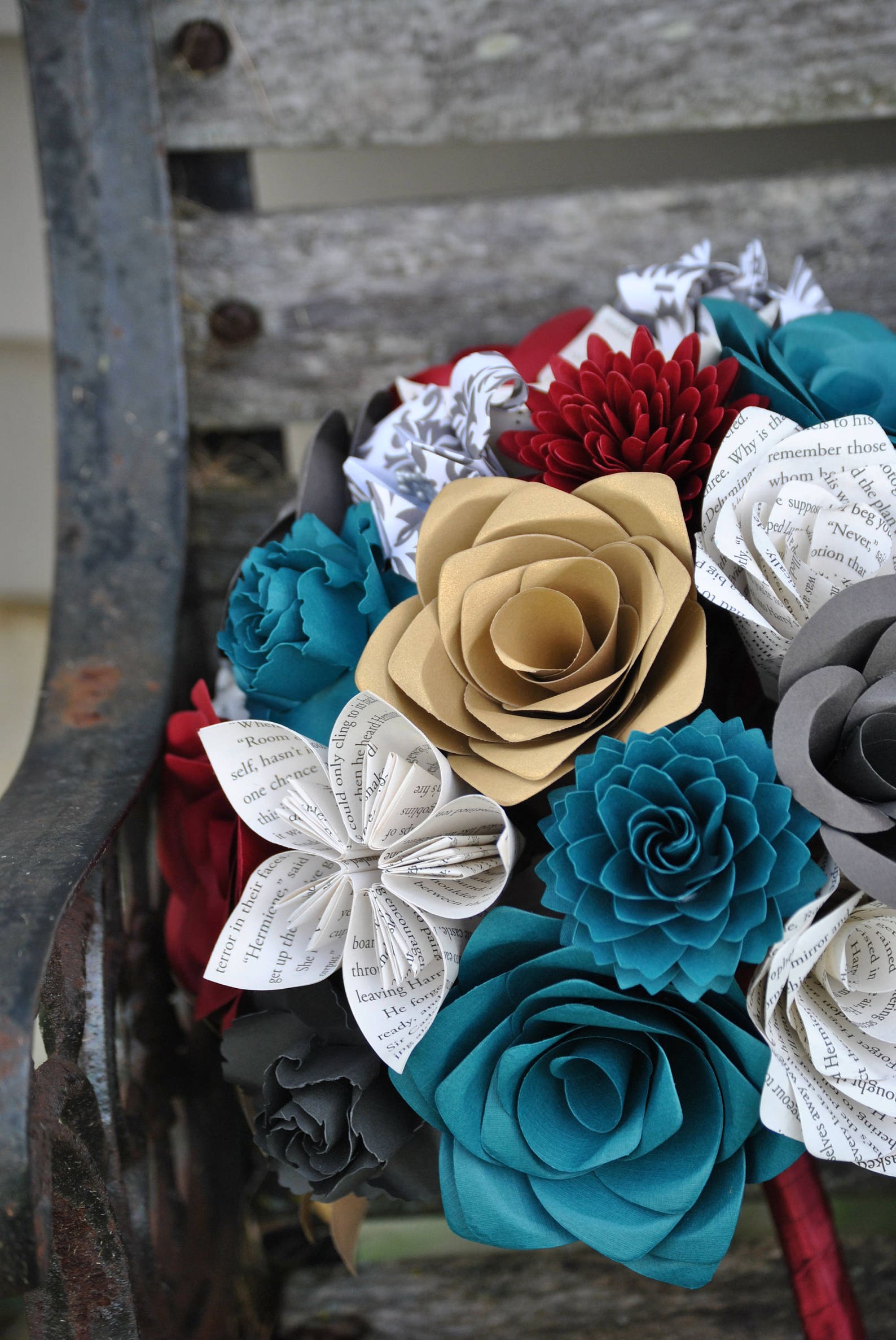 Custom Paper Flower Wedding Bouquet. You Pick the Colors | Etsy