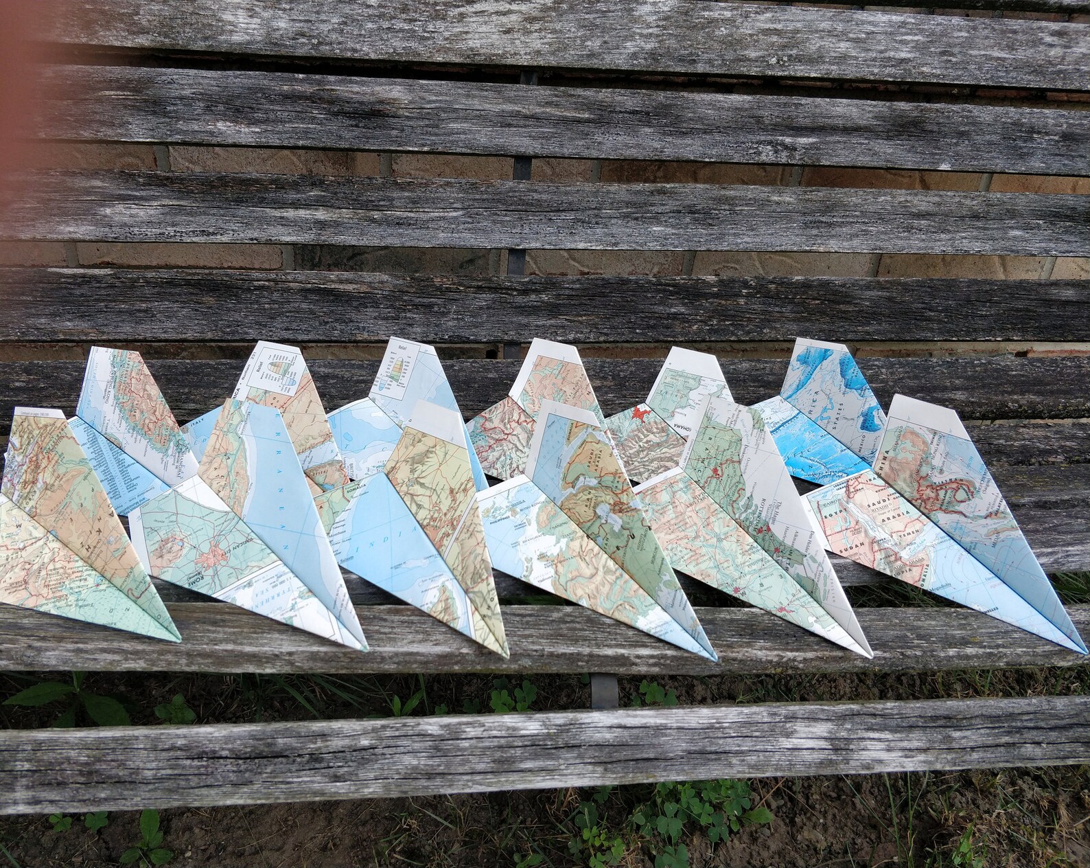 FLYING Map Paper Airplanes. Wedding Decoration, Party, Birthday, Travel ...