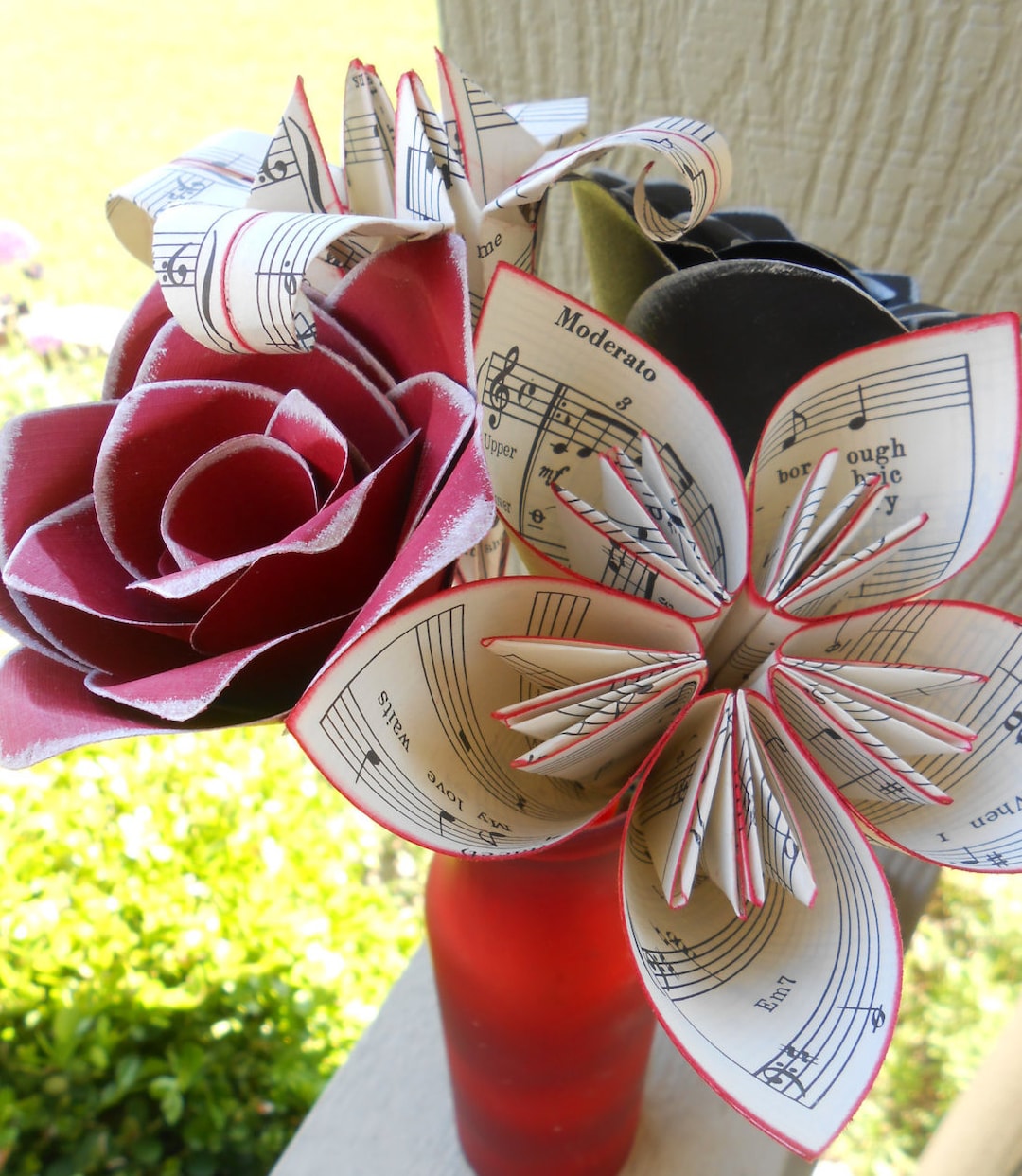 Sheet Music Bouquet. CHOOSE YOUR COLORS. Musician Gift, First ...