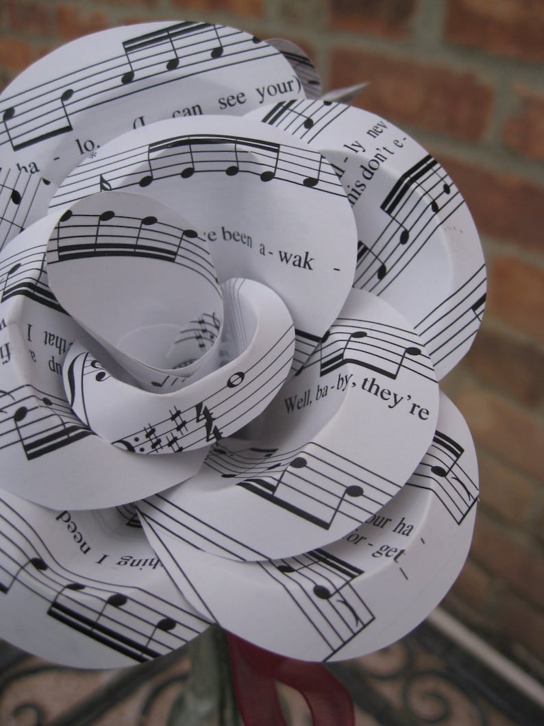 Sheet Music Paper Roses. Valentine Anniversary Gift Wedding - Etsy