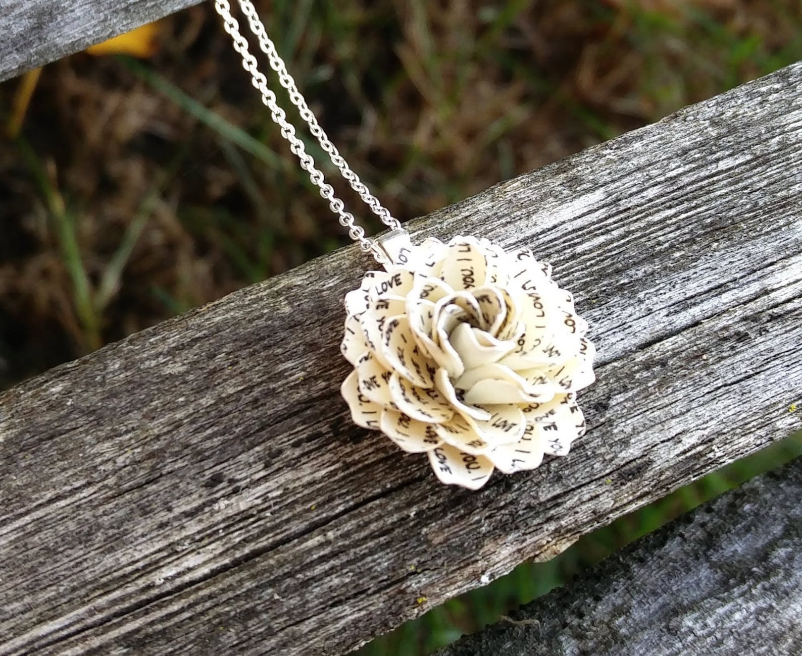 I Love You Dahlia Paper Flower Necklace. Wedding Bridesmaid - Etsy
