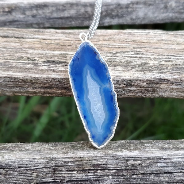 Blue Geode Necklace - Etsy