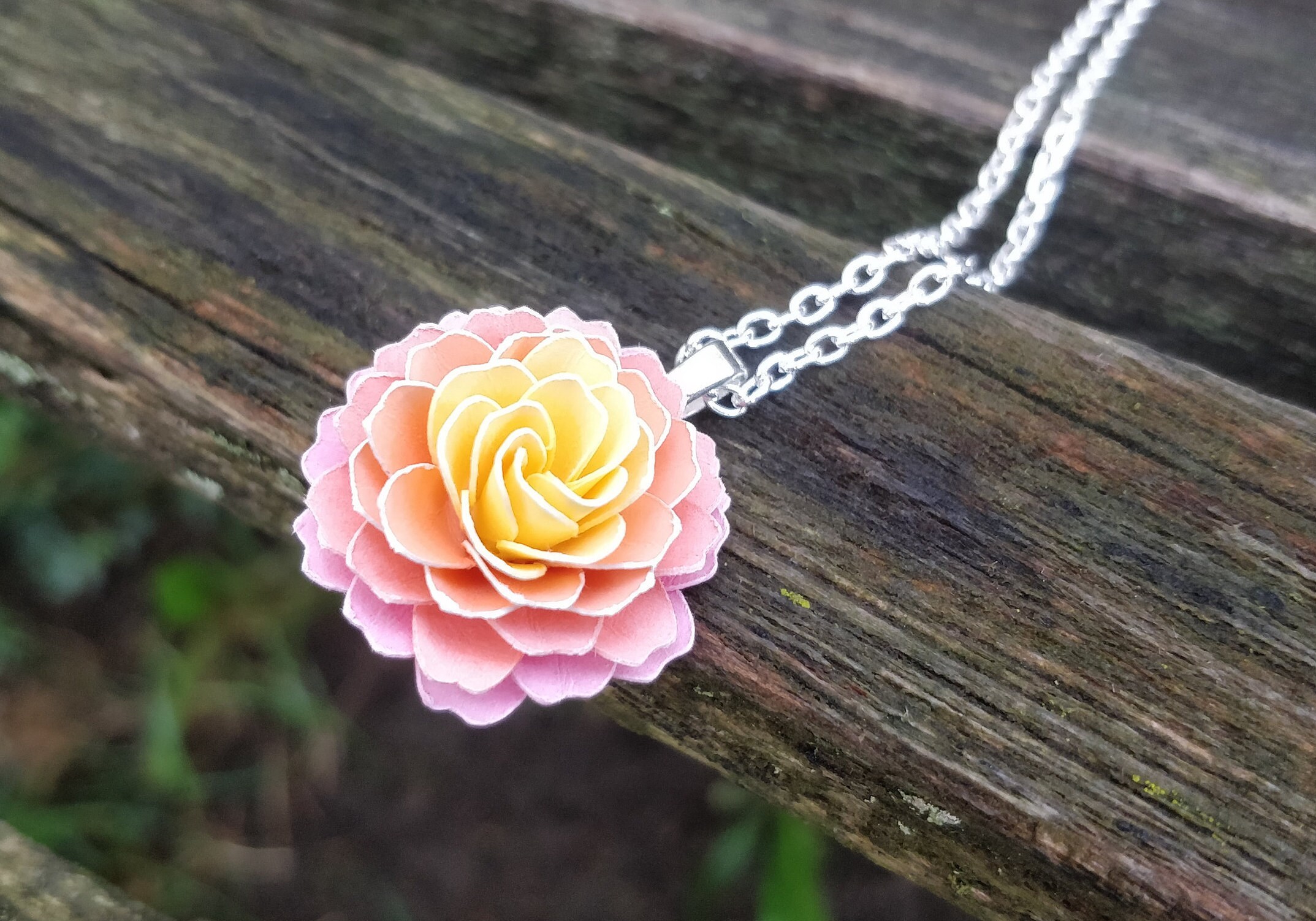 Dahlia Paper Flower Necklace. CHOOSE YOUR COLOR Wedding | Etsy