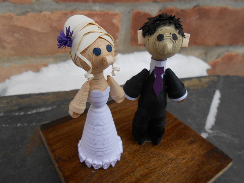 Bride & Groom Paper Cake Topper. Quilled Paper Wedding Decoration ...