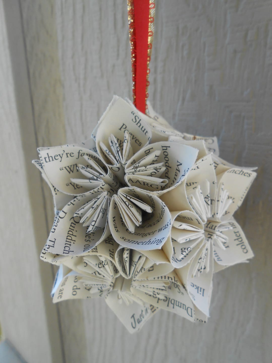 BOOK Kusudama Ball. Upcycled Origami. Wedding Decor, Gift, Home, Unique ...