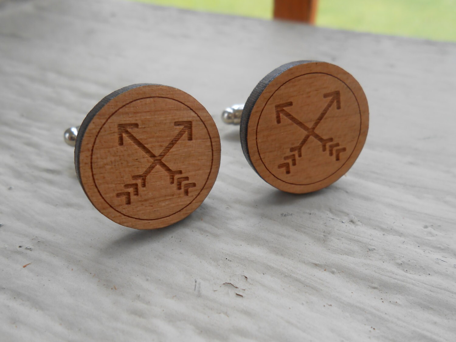 Wood Arrow Cufflinks. Wedding Men's Groomsmen Gift Dad. | Etsy