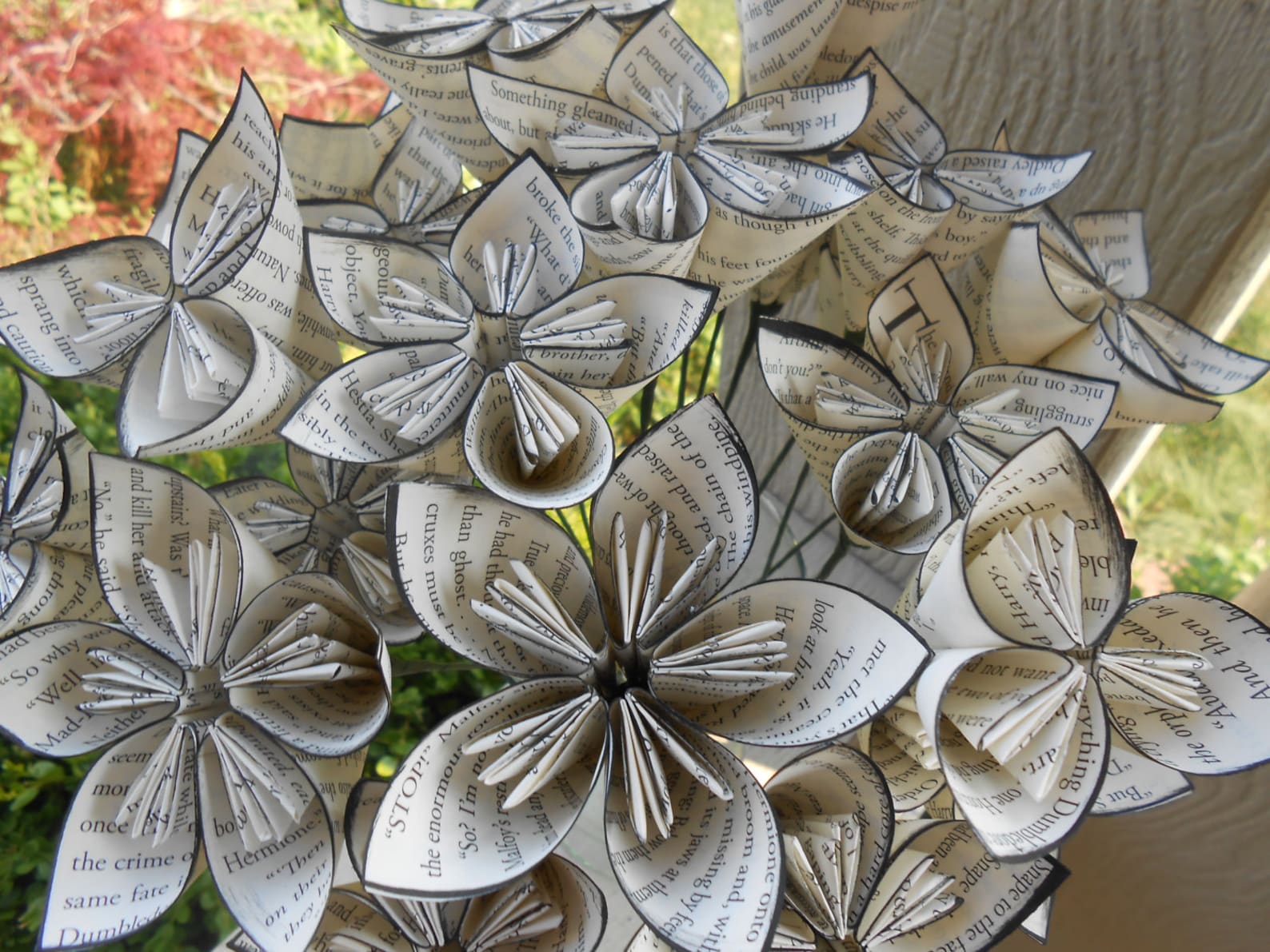 BOOK Paper Flower Bouquet. First Anniversary, Weddings, Home Decoration ...