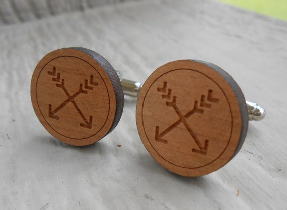 Wood Arrow Cufflinks. Wedding Men's Groomsmen Gift Dad. | Etsy